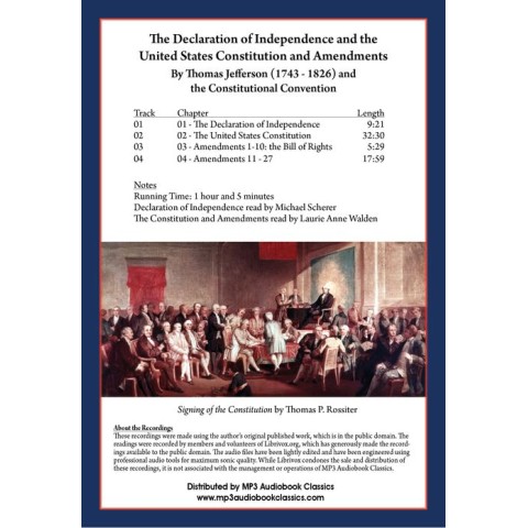 The Declaration of Independence and the US Constitution MP3CD Audiobook ...